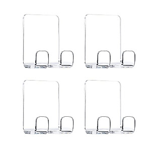 DGBRSM 4pcs Shaver Holder Hook Transparent Acrylic Self Adhesive Razor Holder Hooks Bathroom Kitchen Organizer