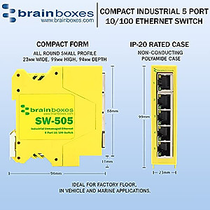 Brainboxes Ethernet Switch 5 Port SW-505
