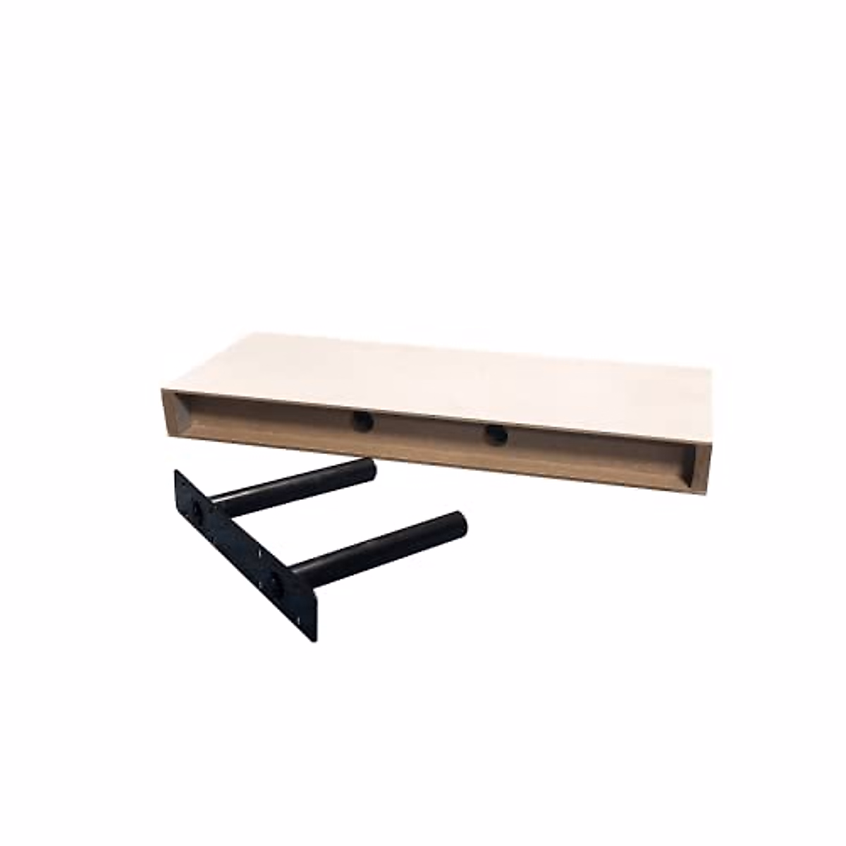 primestok 38cm Shelves for Wall, 3 White Shelves Screw Mounted, Modern Decorative Display Wall Shelves with Easy Installation for Bathroom (White)