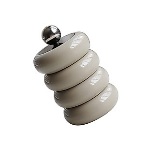 Cotton Swab Container Qtip Holder Makeup with Lid for Bathroom (Khaki 4 Layers)