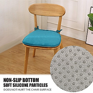 CONRUSER Chair Cushion for Dining Chairs, Non-Slip Kitchen Dining Chair Pads with Ties Corduroy Seat Cushions (Pink)