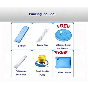 Inflatable Portable Bathtub Ice Bath Tub foldable bathtub plastic Bath Tub Portable Soaking Tub Inflatable Spa tub bathing tub For Adult Bathroom Foldable tub Adult size Large size