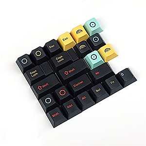 108 + 21 keycap Set, Dye-Sublimation PBT Keycaps, Cherry Profile Custom Keycaps for DIY Cherry MX Mechanical Gaming Keyboards, Metropolis.