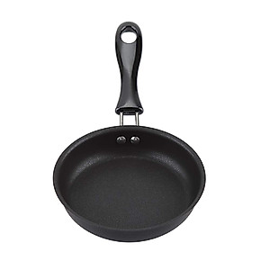 DEWIN Mini Nonstick Egg Pan Omelet Pan, 4.7” Single Serve Egg Nonstick/Skillet, Portable and Mini Nonstick Round Egg Pan for Kitchen Cooker