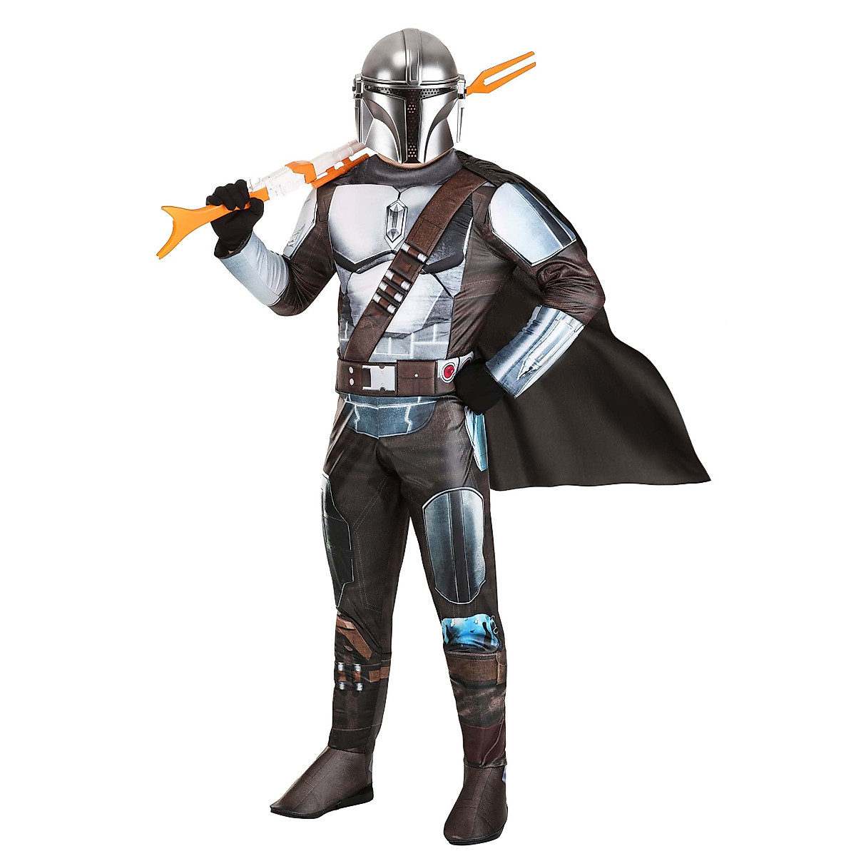 Jazwares STAR WARS Deluxe Adult Mandalorian Costume, Mens Halloween Costume - Officially Licensed 2X