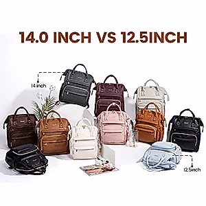 LOVEVOOK Fashion Backpack Purse for Women,12.5inch Waterproof Leather Cute Small Backpack Daypacksg,Brown