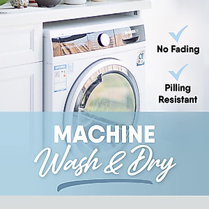 MICRODRY Habitude Flannel Bath Mats for Bathroom, Bordered Memory Foam Bathroom Mats, Skid Resistant Bathroom Rugs with Advanced Air Circulation for Fast Drying, 16 x 24 Inches, Blue