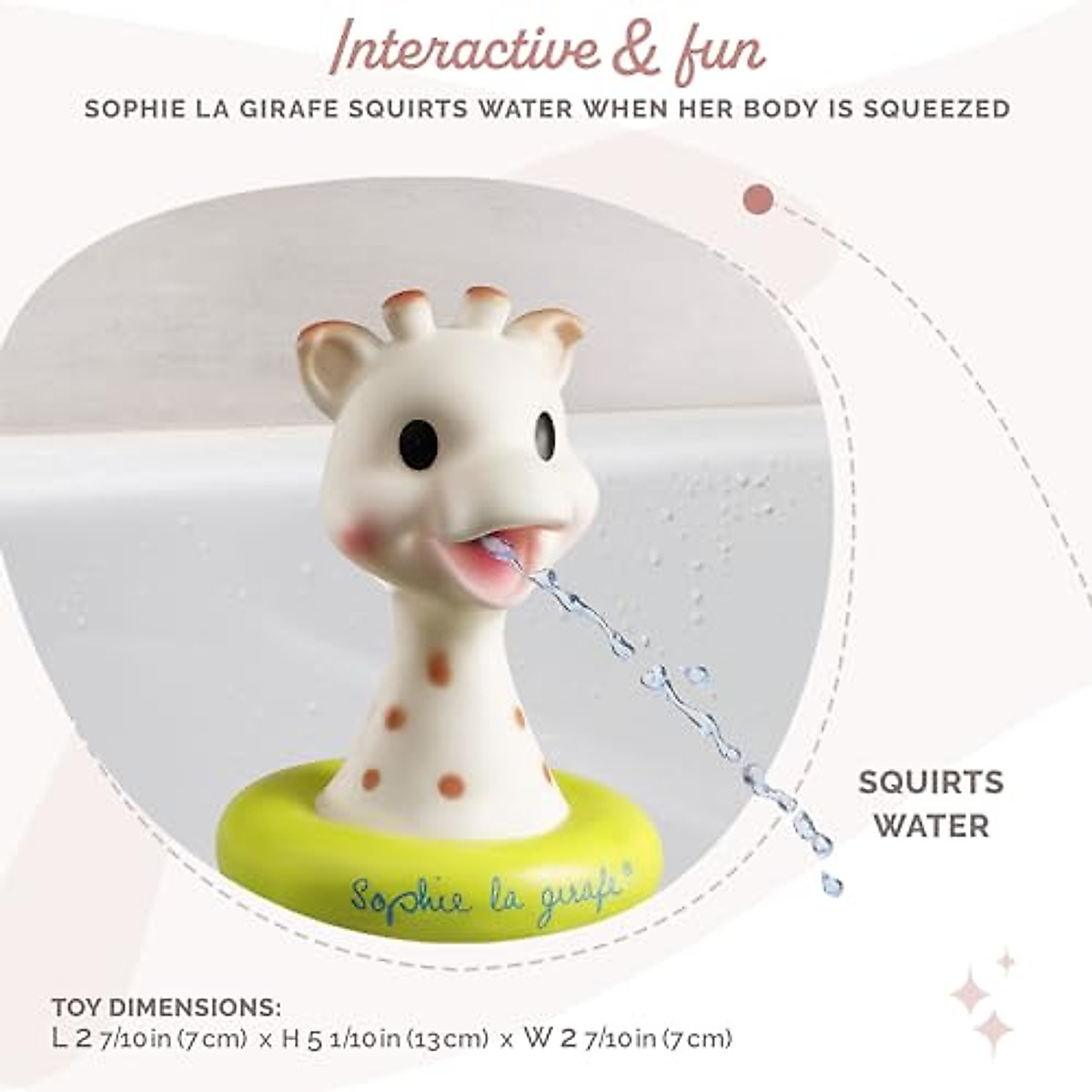 Sophie la girafe | Bath Toy | Colors May Vary (Blue or Yellow) | Fun Toy That Floats & Sprays Water When Pressed