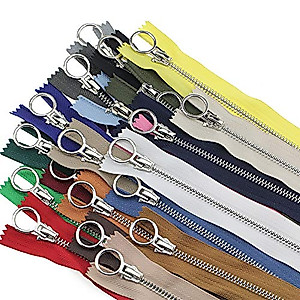 Exquisite Zipper，5# Zipper 2Pcs 20cm Close-End Auto Lock Circle Platinum Plating Zipper Type 9 20cm (Color : Type 13, Size : 20cm)