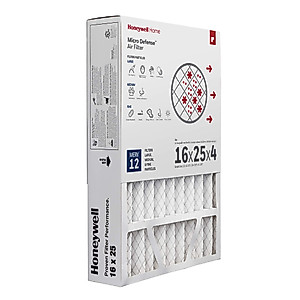 Honeywell Home MicroDefense AC Furnace Air Filter 16 x 25 x 4 MERV 12 (1 pk)