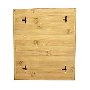 Antallcky Bamboo Trash Bag Dispenser Roll Holder 13 Gallon 2 Rooms,Garbage Bag Storage Dispenser Organizer Wall Mount or Under Sink for 2 Rolls of Plastic Bags(Up to About 160 Bags)