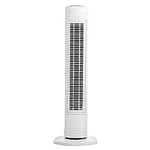 Holmes Oscillating Tower Fan with 3 Speed Settings, 31 Inch, White