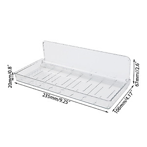 Meprotal Wall Mounted Shower Caddy Adhesive Shower Shelves Clear Plastic Shower Organizer for Bathroom Storage Shampoo Organizer Makeup Organizer (2 Pack, 9.3" x 4.17")