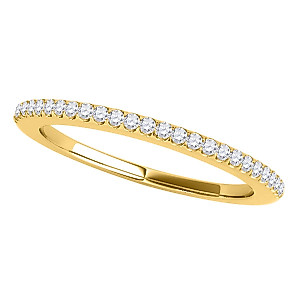 MauliJewels Rings for Women 0.14 Carat Diamond Wedding Band 4-prong 14K Solid Yellow Gold Ring Size - 6