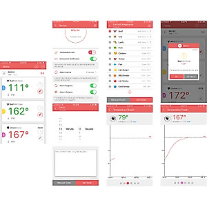Best Digital Meat Thermometer, Max 6-Probe Smart Bluetooth Wireless Remote Thermometer 300 Feet Away w/Phone APP Alarm/Timer, 4 Stainless Steel Probes for Kitchen Oven, BBQ Grill, Smoker