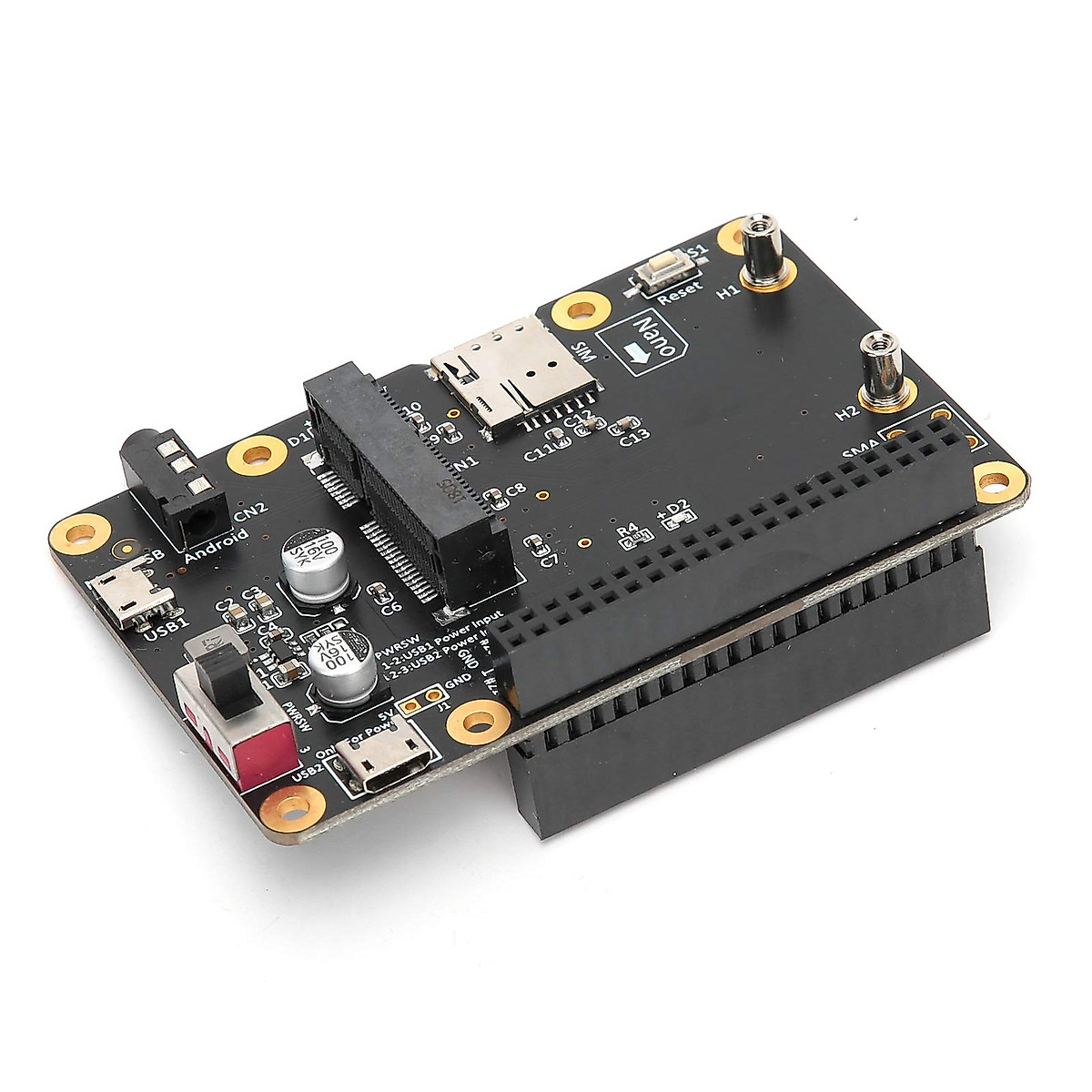214 3G/4G LTE Base Hat for Raspberry Pi 4/3/2/B+ Models with The 40-pin GPIO Header,Computer Board to USB with SIM Card,up to 3 Amps