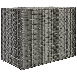 CHARMMA Outdoor Storage Cabinet Poly Rattan Garden Storage Shed with 2 Doors and Large Storage Compartment Weather Resistant Outdoor Storage Cabinet for Garden,Patio,Balcony Gray 39.4"x21.9"x31.5"