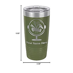 LaserGram 20oz Vacuum Insulated Tumbler Mug, Hair Stylist, Personalized Engraving Included (Camo Green)