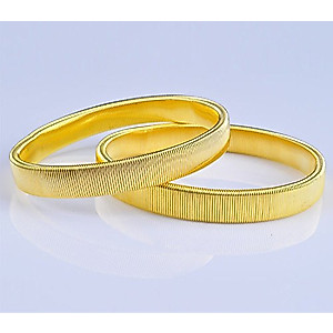 COLORFUL BLING 2 pcs Simple Arm Band Elastic Bracelet Bangle Anti Slip Shirt Sleeve Holders Dress Accessory -Gold