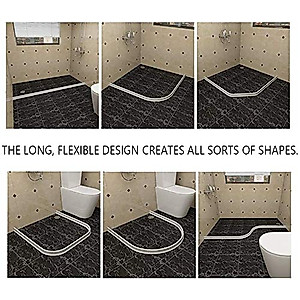 Duzzy 67 Inch Collapsible Shower Threshold Water Dam, Ideal for Wheelchair Accessible, Suitable for Accessibility ADA Handicap Showers