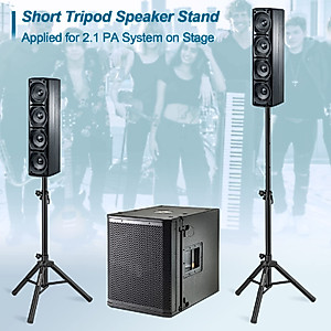 Vondynote Tripod Speaker Stands PA DJ Short Tripod Speaker Stand Slim Mini Speaker Stand, Single