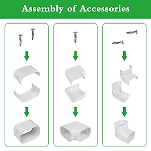 MOOITEK 3" 10Ft PVC Line Set Cover Kit for Ductless Mini Split Air Conditioners, Decorative PVC Slim Line Cover for Central AC & Heat Pumps Systems Tubing Cover White