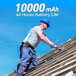 AMACOOL Portable Waist Fan Clip On, MAX 40H Work Time, 10000mAh Rechargeable Wearable Shirt Fan with Light, 16000RPM Powerful 5 Speeds Belt Fan Personal Cooling Fan for Outdoor Jobsite Camping Travel