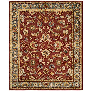 SAFAVIEH Heritage Collection 9' x 12' Red/Blue HG403A Handmade Traditional Oriental Premium Wool Area Rug