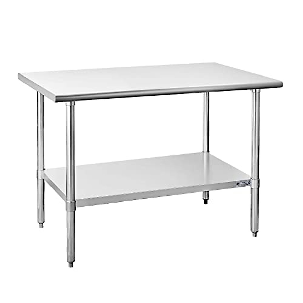Hally Stainless Steel Table for Prep & Work 30 x 48 Inches, NSF Commercial Heavy Duty Table with Undershelf and Galvanized Legs for Restaurant, Home and Hotel