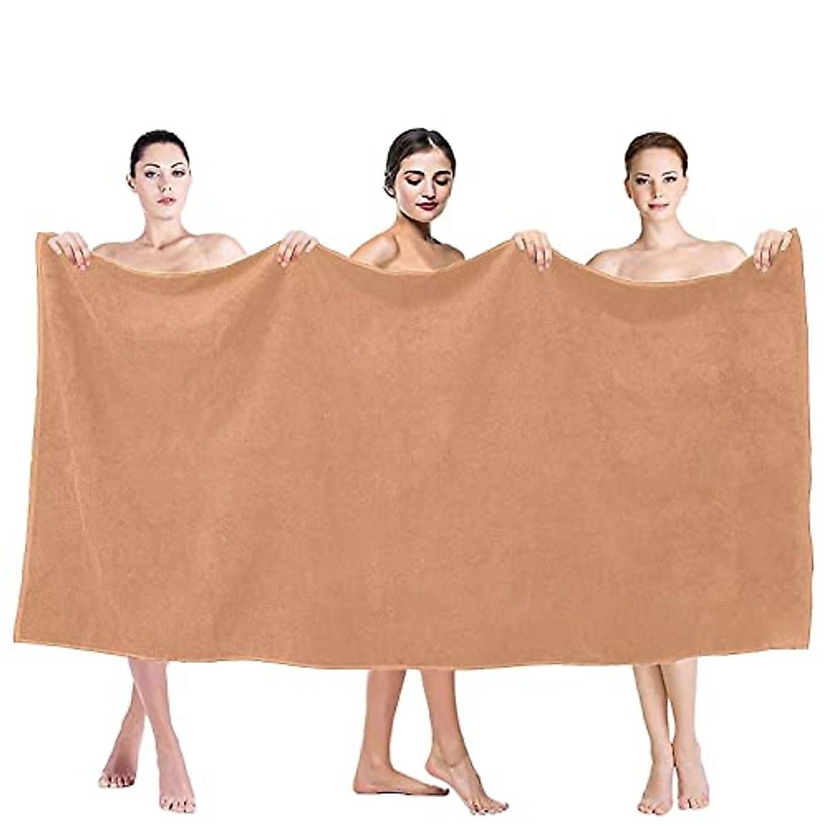 Microfiber Bath Towel Bath Sheets 2 Pack (32 x 71 Inch) Oversized Extra Large Super Absorbent Quick Fast Drying Soft Eco-Friendly Towels for Body Bathroom Travel (2PCS Camel)