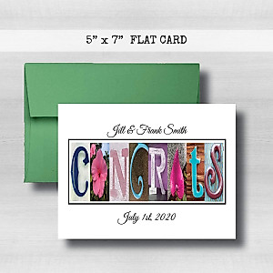 Congrats Wedding Gift,Couple Gift,Engagement gift,Floral Letter Art,Personalized Anniversary Card