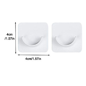 Tookie Curtain Rod Holder, 2pcs/4pcs U Shape Closet Rod Bracket, Plastic No Drilling Shower Rods Holder, Self Adhesive Plastic Hook Wardrobe Rail End Supports, DIY for Home Bathroom(Size:4pcs)