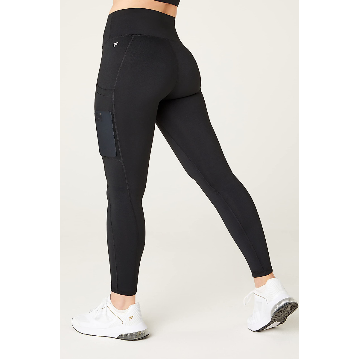 Fabletics Women's On-The-Go PowerHold® High-Waisted Legging, Maximum Compression, Flattering, M/Regular | 27, Black
