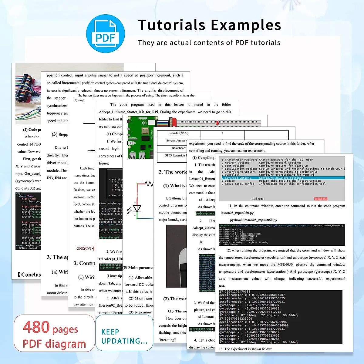 Gewbot Complete Starter Kit for Raspberry Pi 4 B 3 B+ with Python C Code,40 Projects STEAM Education Kit,DIY Electronic Kit with 480 Pages PDF Manual