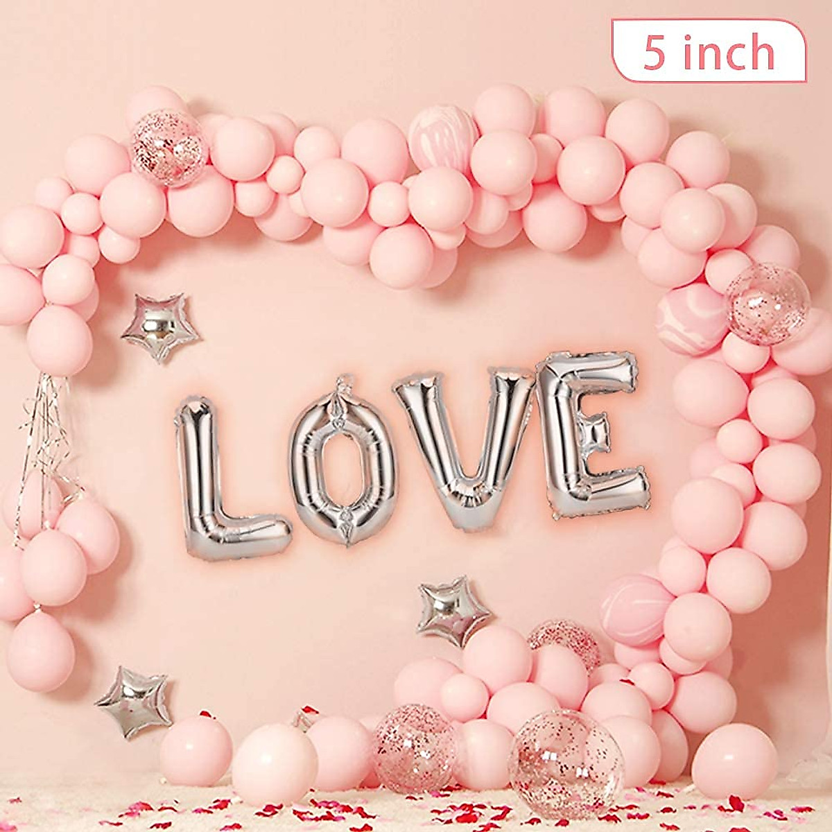 BEISHIDA 50Pcs Light Pink Party Balloons 5 Inch Light Pink Balloon Matte Latex Ballon White Round Balloons for Party Birthday Wedding Graduation Anniversary Baby Shower