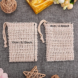15 Pieces Soap Saver Bag Exfoliating Soap Pouch Sisal Mesh Bag Drawstring