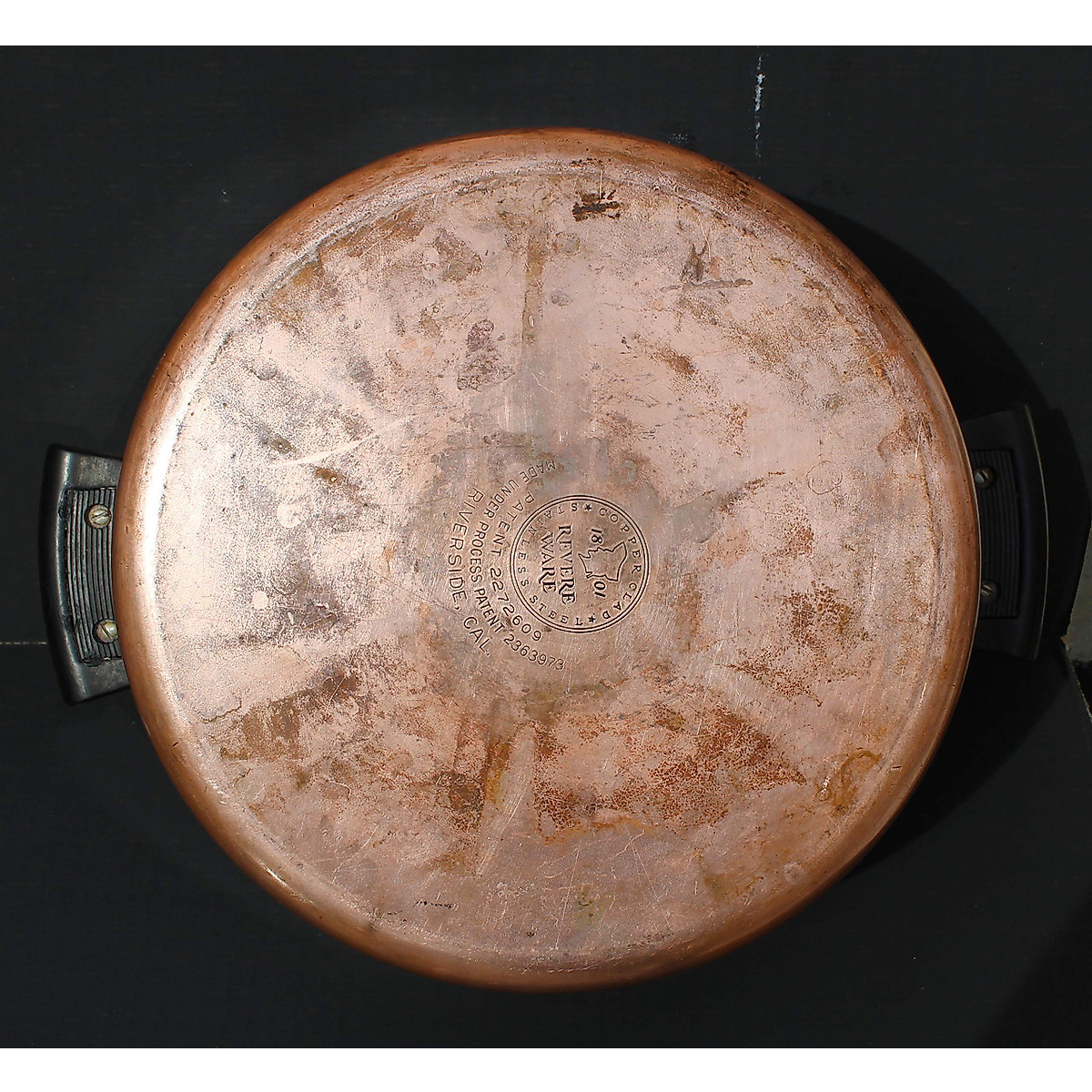 Revere Ware Pre-'68 Double Ring 6 Quart Stainless Steel Copper Bottom Stockpot with Dome Lid