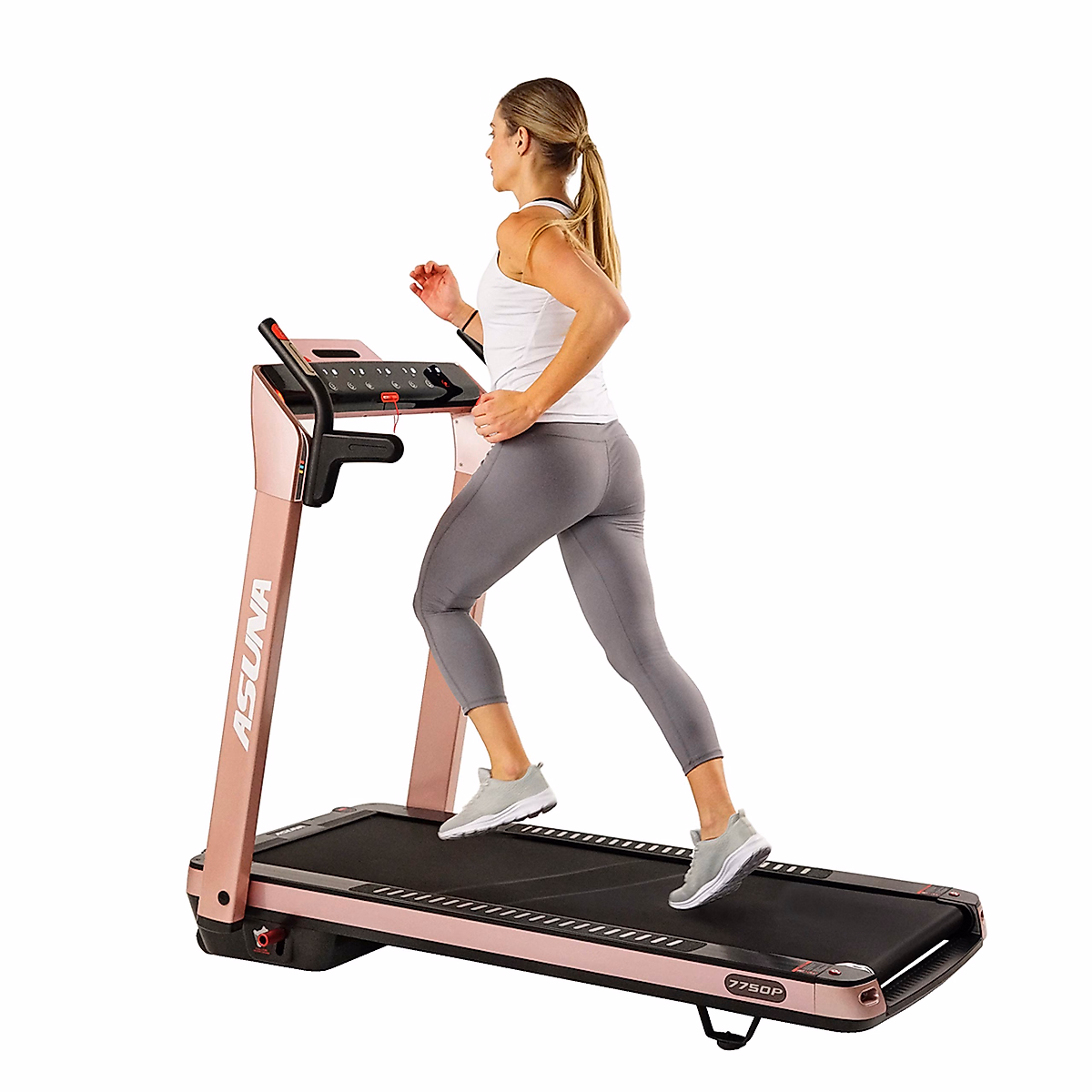 Asuna SpaceFlex Electric Treadmill with Auto Incline, LCD and Pulse Grips, Speakers, Tablet Holder, 220 LB Max Weight, Folding and Portability Wheels - 7750P