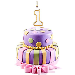 10 Pieces Cake Number Candles Birthday Numeral Candles Numbers 0-9 White Candles with Golden Edges Cake Topper Candle Decoration for Wedding Birthday Party Supply