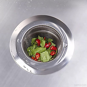 2Pcs Kitchen Sink Strainers with Lids - Stainless Steel Sink Strainer for Kitchen Sink - Hair Catcher Bathroom Sink Strainer - Anti Clogging Drain Strainer Set 4.5'' Kitchen Sink Drain Stopper Wide