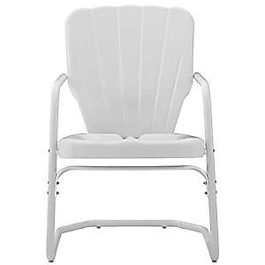 Crosley Furniture CO1031-WH Ridgeland Retro Metal Chair, White Gloss, Set of 2