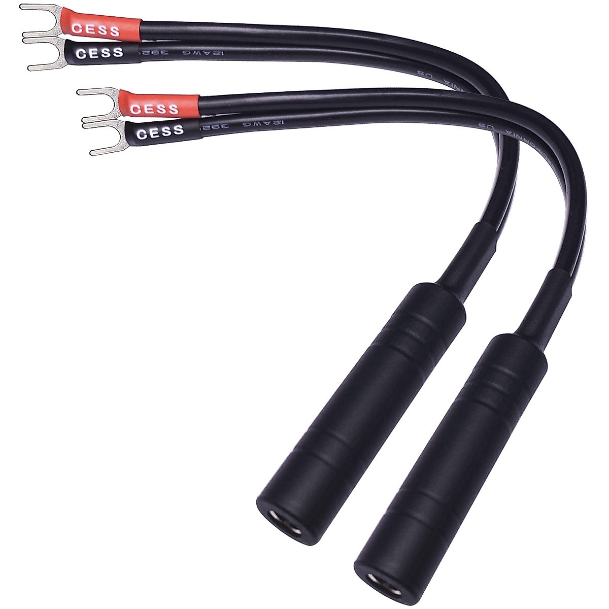 CNCESS CESS-002S Barrier Spade Fork to 1/4 Inch TS Speaker Cable Adapter (Small Spade)