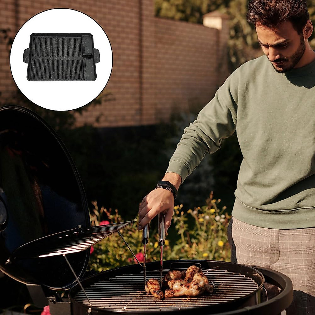 MAGICLULU 1pc Baking Pan Medical Stone Indoor Griddle Camping Stove Pan Nonstick Grill Plate Indoor Bbq Grill Stovetop Grill Pan Bbq Grill Accessories Gill Pan South Korea Portable Aluminum