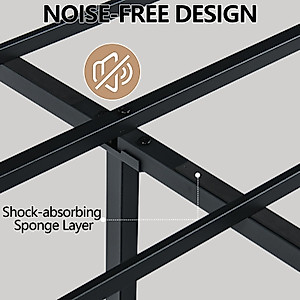 Catrimown Queen Bed Frame with Headboard, Queen Size Bed Frame, Heavy Duty Metal Bed Frame, Under Bed Storage, No Box Spring Needed, Noise-Free, Easy Assembly