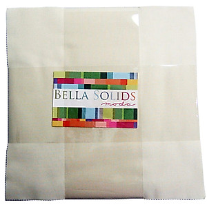 Moda BELLA SOLIDS SNOW Layer Cake 10" Fabric Quilting Squares 9900LC-11