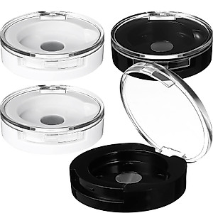 Lurrose Single Empty Magnetic Eyeshadow Case Empty Eyeshadow Palette Box Empty Magnetic Cosmetics Makeup Powder Sample Container 4Pcs 26mm