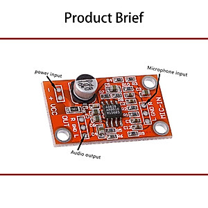 Acxico 3Pcs AD828 Stereo Dynamic Microphone Preamplifier Board Pickup Module DC 3.8V-15V MIC Preamp Module