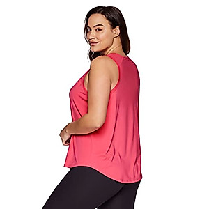RBX Women's Plus Size Tank Top with Mesh Breathable Workout Tank T-Mesh Coral 2X