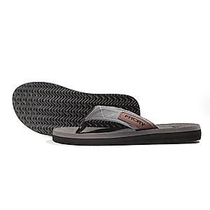 FITORY Men's Flip-Flops, Thongs Sandals Comfort Slippers for Beach Grey Size 11