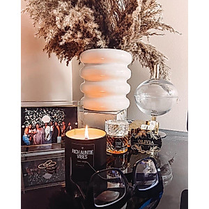The Diamond Life Home "Rich Auntie Vibes" Milk + Rose Luxury Scented Soy Candle/ 8 oz. Matte Black Tin/55 Hour Burn Time/Fun Gifts For Home & Women